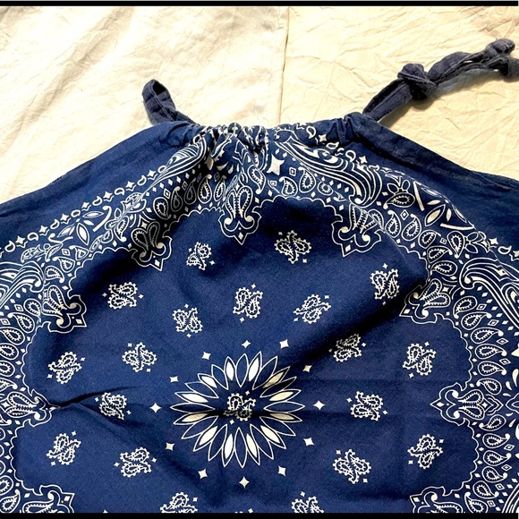 Handmade | Tops | Bandana Hankerchief Crop Top Color Bluewhite Small ...